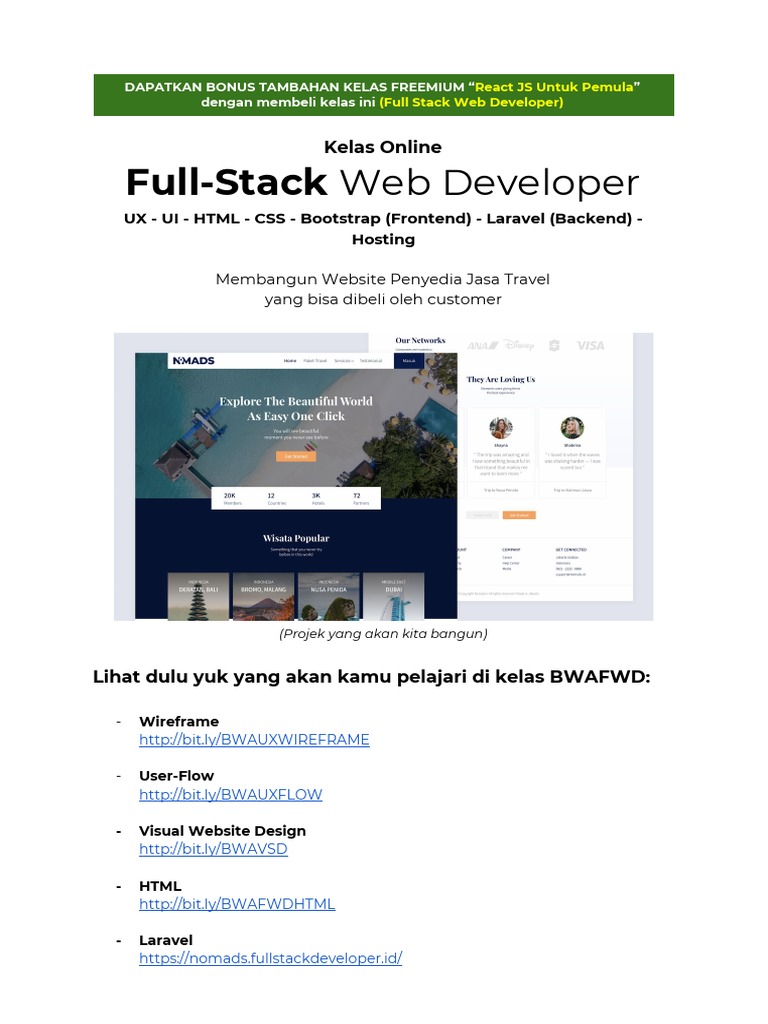 Kelas Online - Fullstack Web Developer PDF | PDF