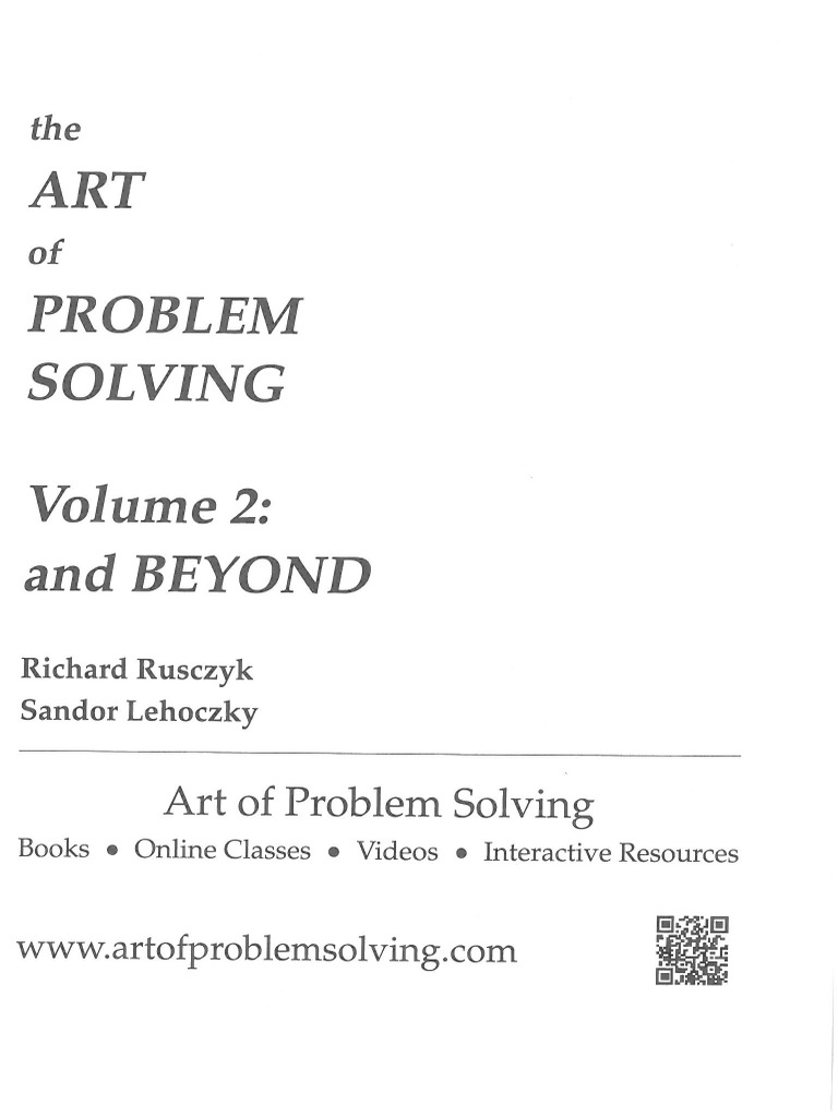 The Art of Problem Solving, Volume 2 and Beyond by Richard Rusczyk ...