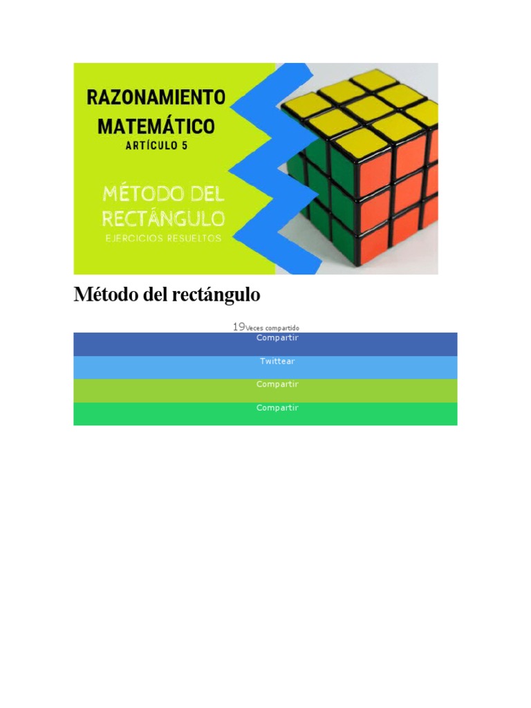 Método Del Rectángulo | PDF | Enseñanza de matemática | Science