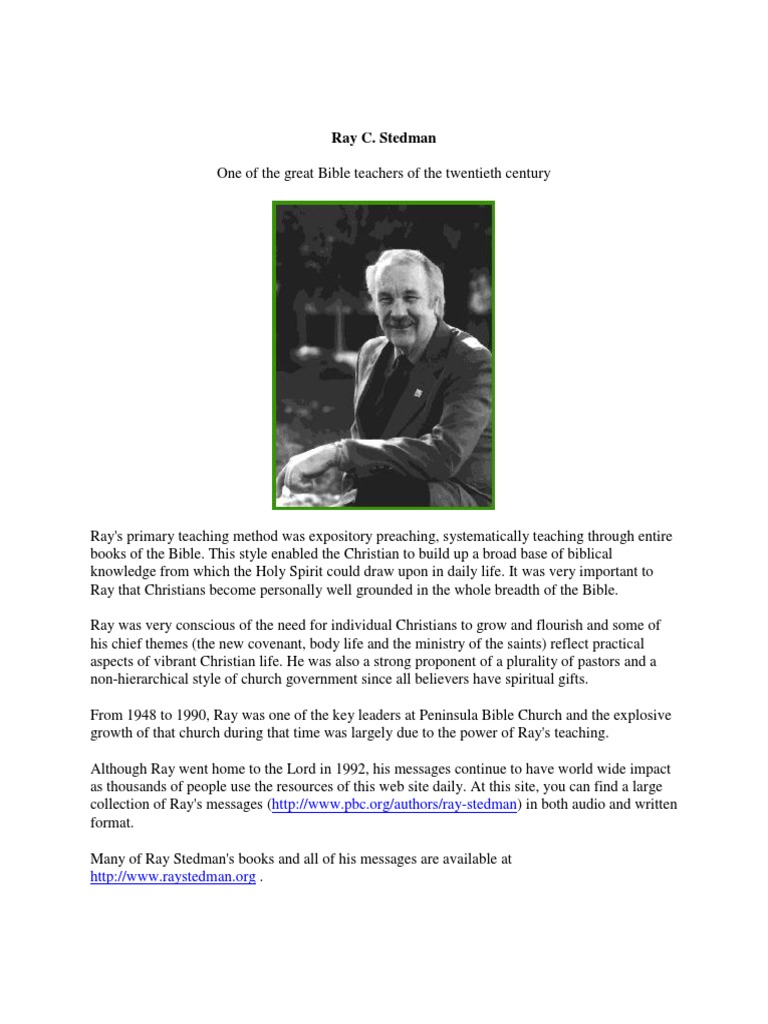 23 Biography Ray-Stedman PDF | PDF