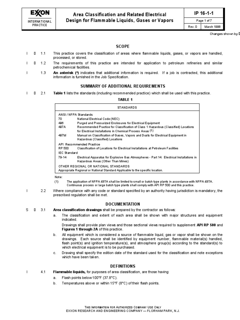 IP-16-01-01 Area Classification and Related Electrical Design For ...