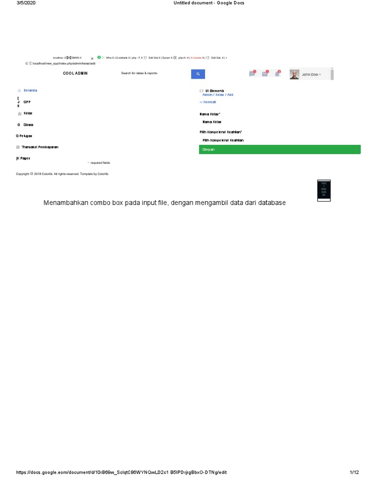 Menambahkan Combo Box Pada Input File, Dengan Mengambil Data Dari ...