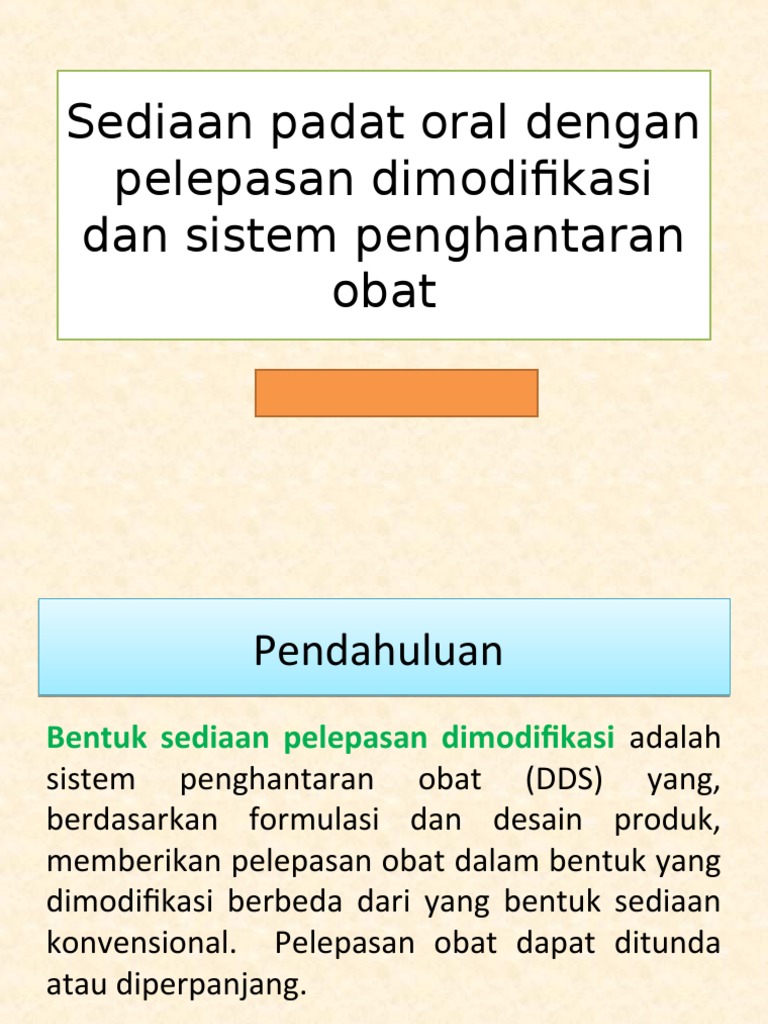 Sediaan Oral Pelepasan Dimodifikasi | PDF | Kesehatan Holistik | Sains ...