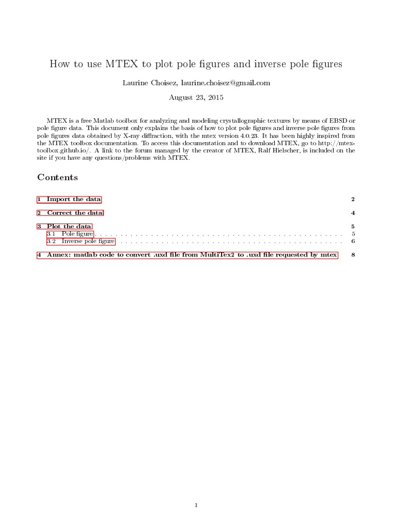 7 How To Use MTEX To Plot Pole Figures and Inverse Pole Figures | PDF ...