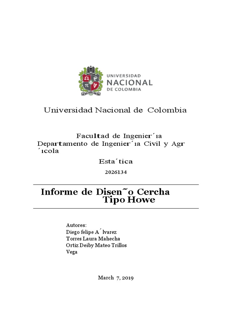Cercha Tipo HOWE | PDF | Braguero | Diseño arquitectonico