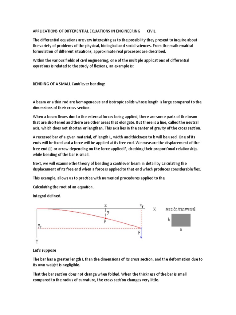 Applications of Differential Equations in Engineering Civil | PDF ...