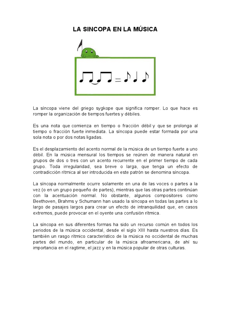 La Síncopa Musical y su Impacto | PDF | Ritmo | Bailes