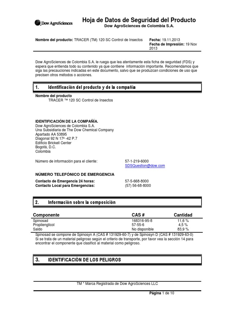 Tracer 120 SC | PDF | Dióxido de carbono | Agua