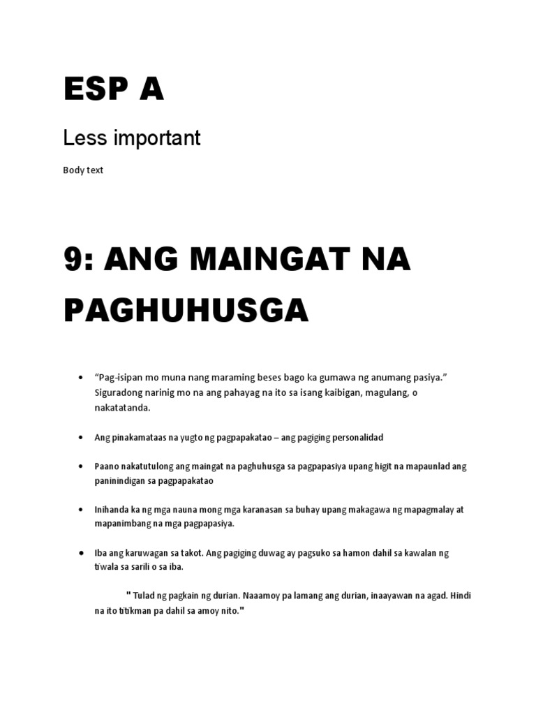 ESP 10 SY 2019 - 2020 Notes | PDF