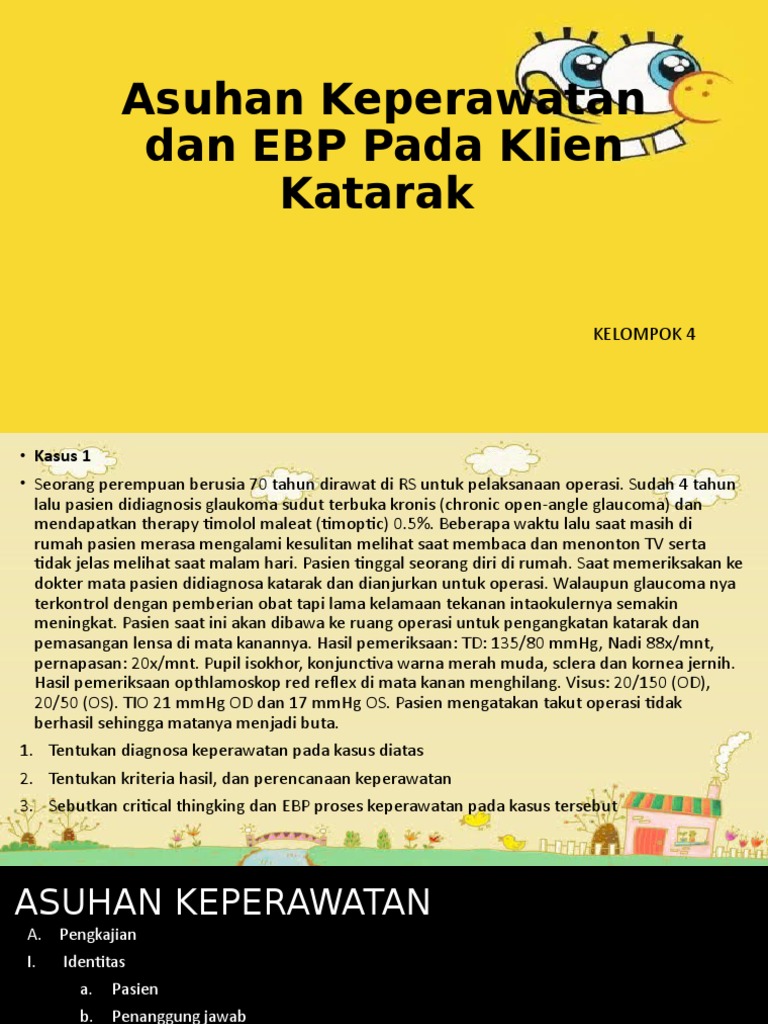 Asuhan Keperawatan Dan EBP Pada Klien Katarak: Kelompok 4 | PDF