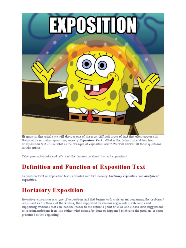 Definition and Function of Exposition Text | PDF | Argument | Cognitive ...