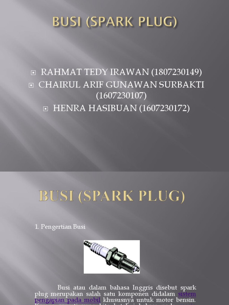 Busi (Spark Plug) PDF | PDF