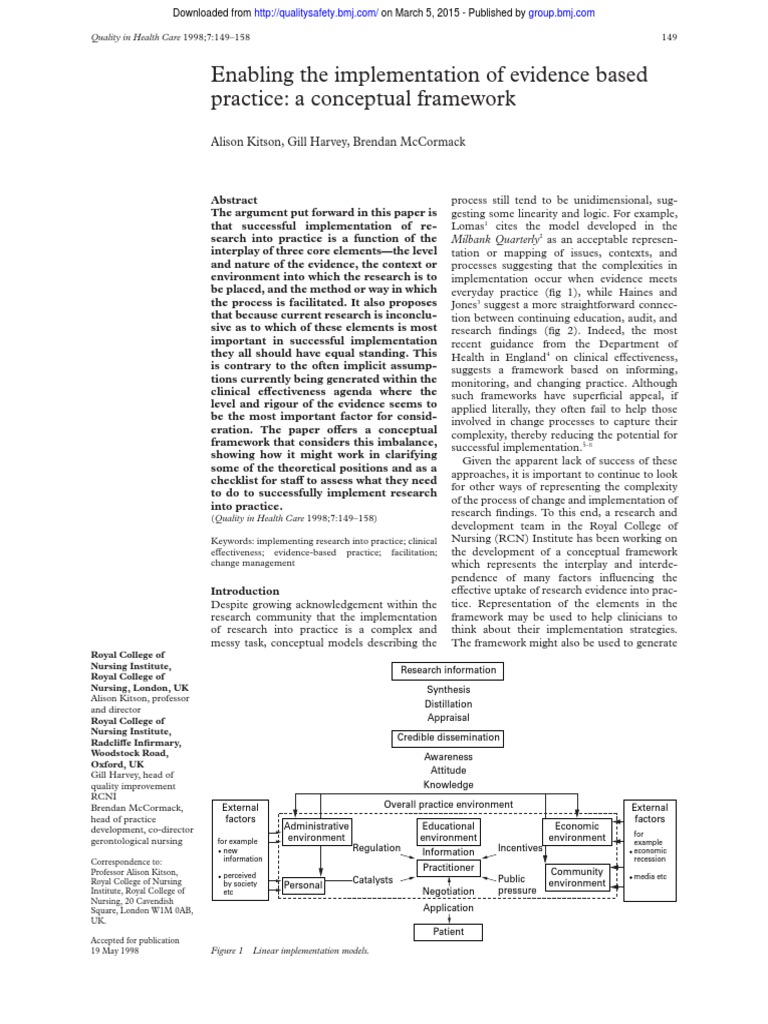 Qual Health Care-1998-Kitson-149-58 | PDF | Evidence Based Medicine ...