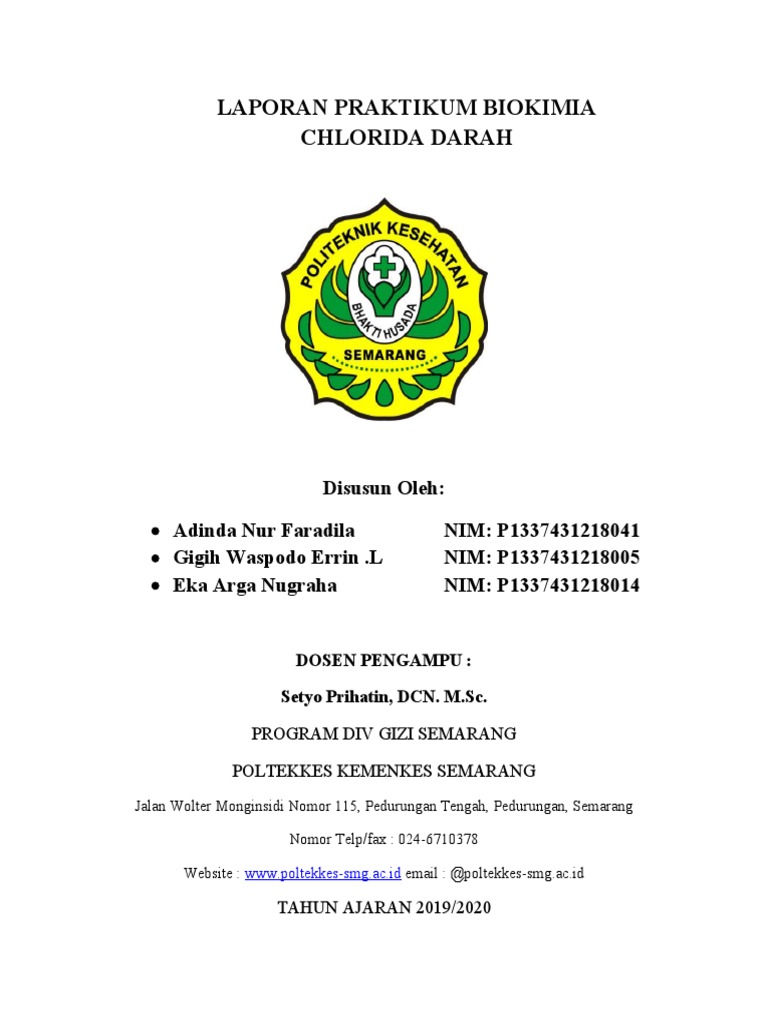 Chlorida Darah | PDF | Sains & Matematika