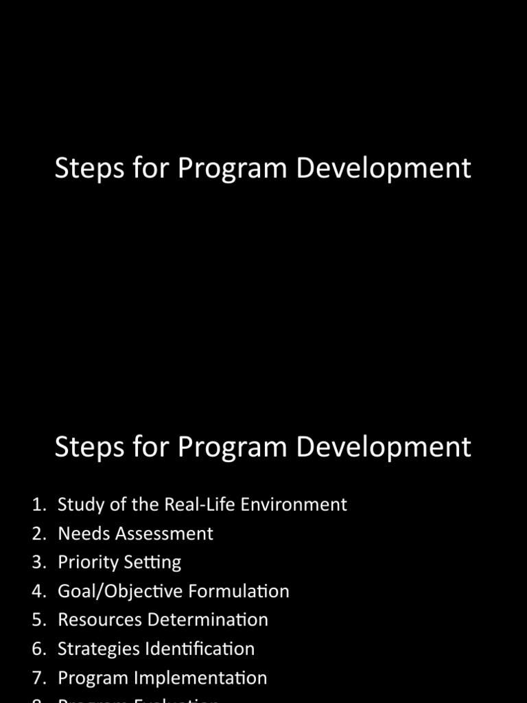 Steps For Program Development | PDF | Program Evaluation | Business