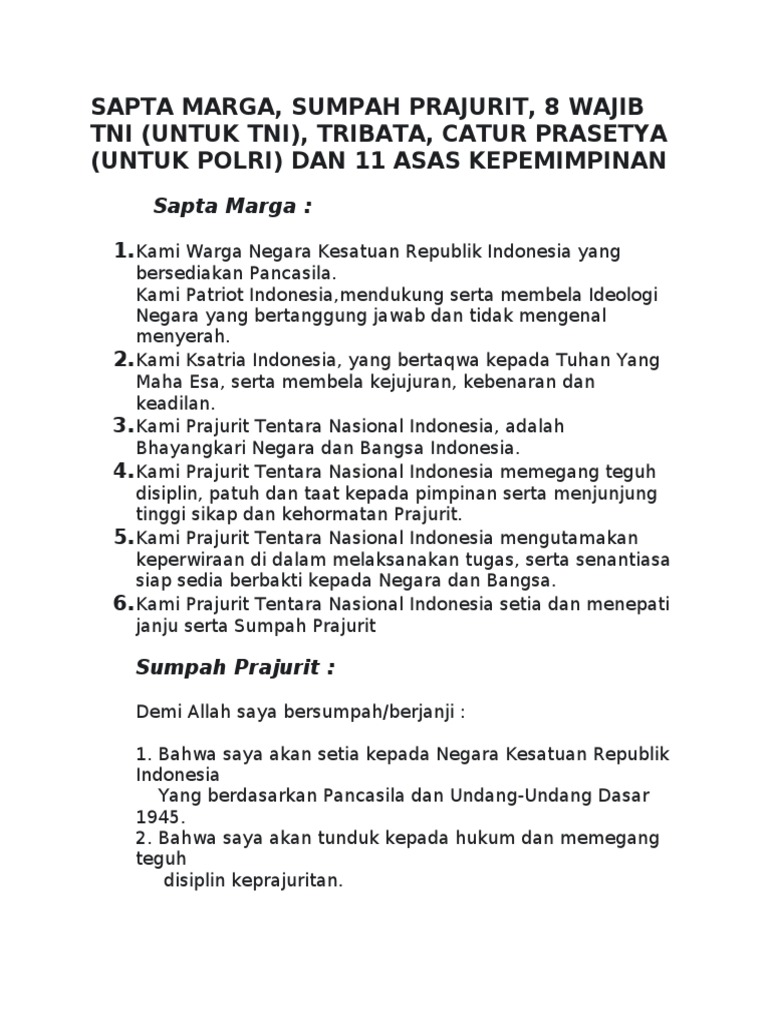 Sapta Marga | PDF