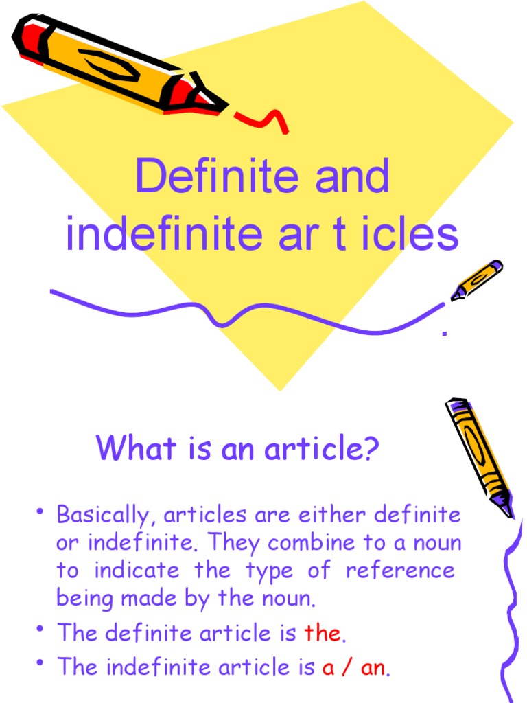 Understanding Definite and Indefinite Articles | PDF | Linguistic ...