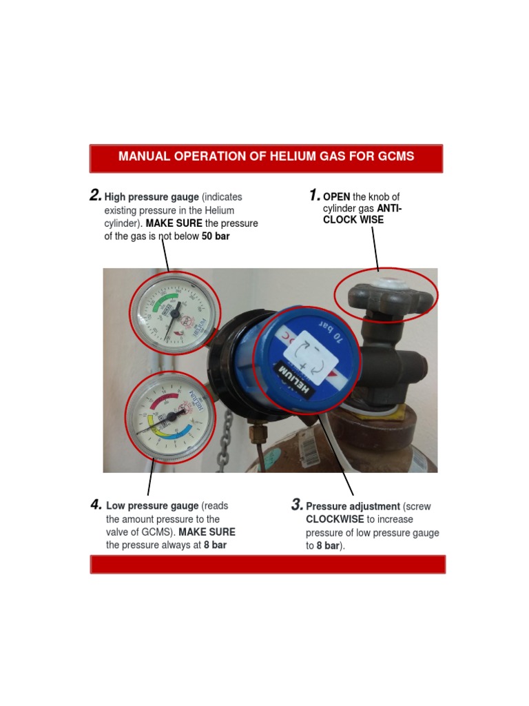 Helium Gas Operation Manual for GCMS | PDF