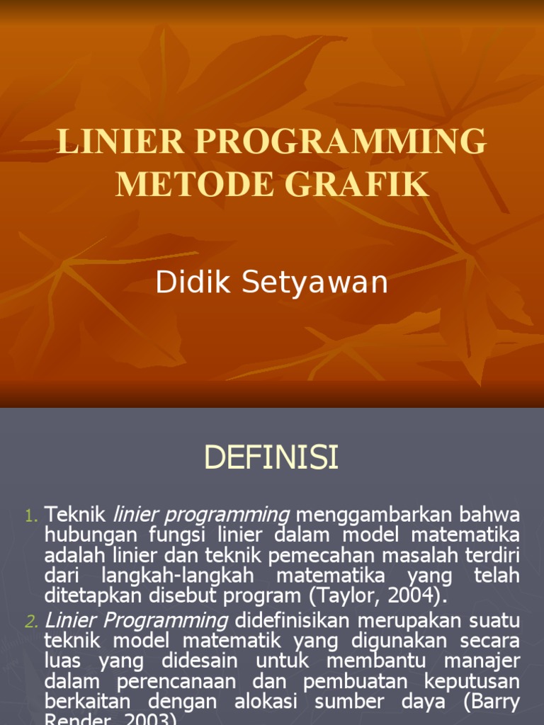 Meet # 2 Linier Programming Metode Grafik | PDF