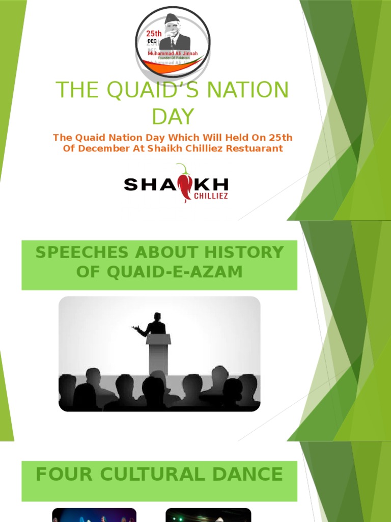 The Quaid Nation Day Which Will Held On 25th of December at Shaikh ...