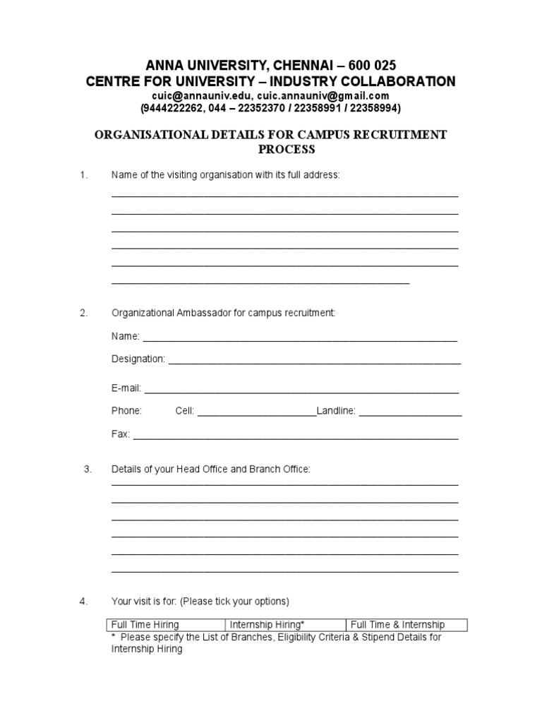 Questionnaire Form | PDF | Engineering | Recruitment