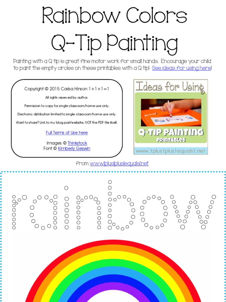 Rainbow Q Tip Painting | PDF