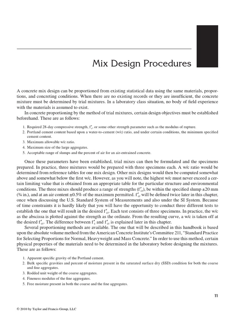Ch-3 Mix Design Procedure | Download Free PDF | Road Surface | Concrete