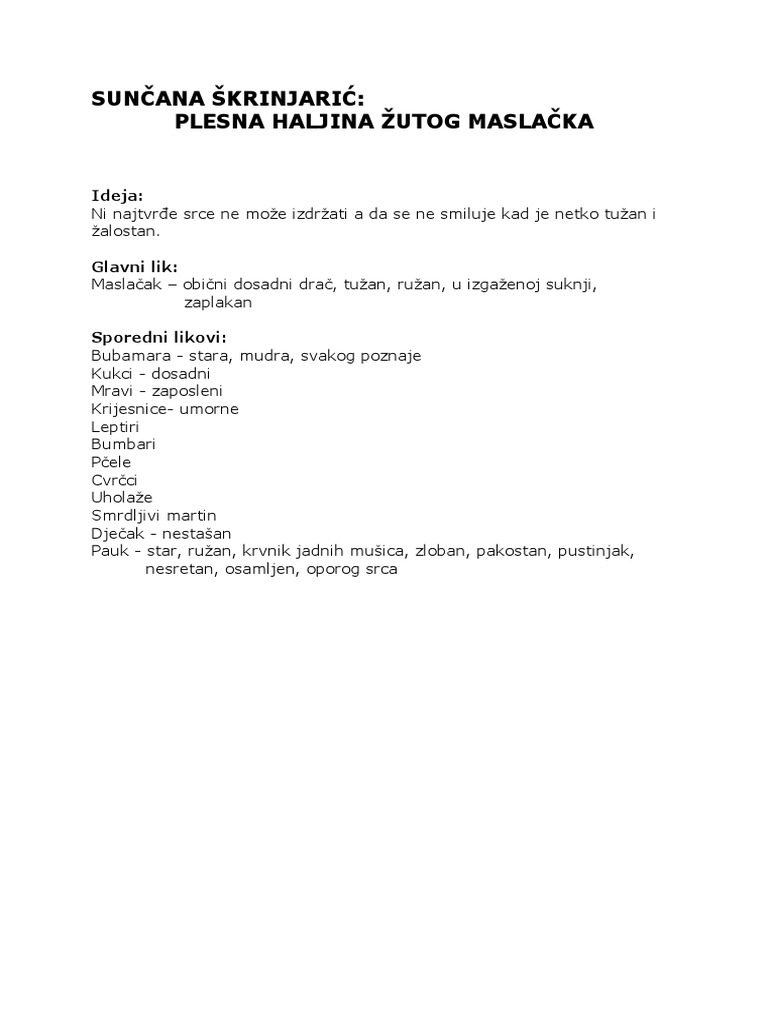 Plesna Haljina Zutog Maslacka | PDF