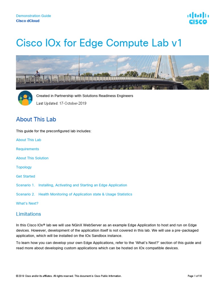 Cisco Iox For Edge Compute Lab V1 | PDF | Internet Of Things | I Cloud