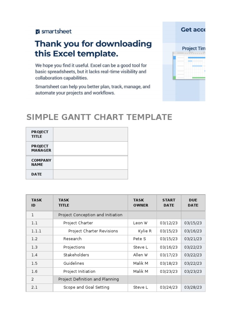 IC Simple Gantt Chart Template 8640 V1 | PDF | Business