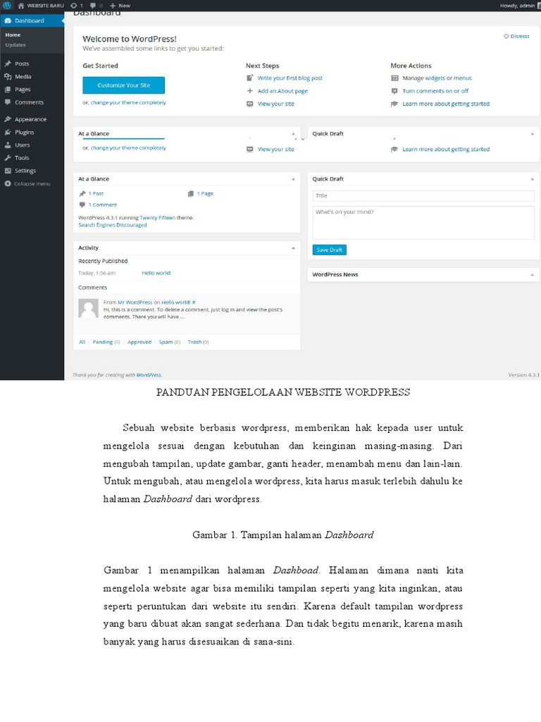 Panduan Pengelolaan Website Wordpress | PDF