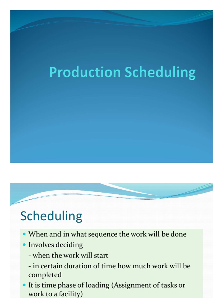 Production Scheduling PDF | PDF | Scheduling (Production Processes) | Scheduling (Computing)