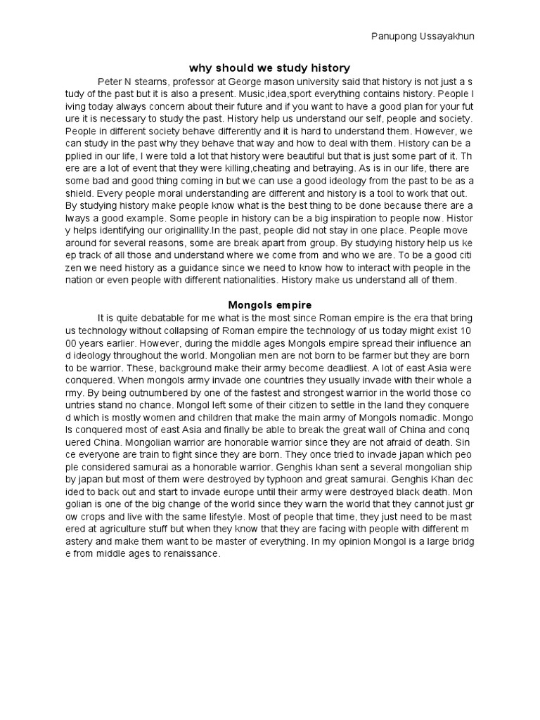 Why Should We Study History | PDF | Mongol Empire | Mongols