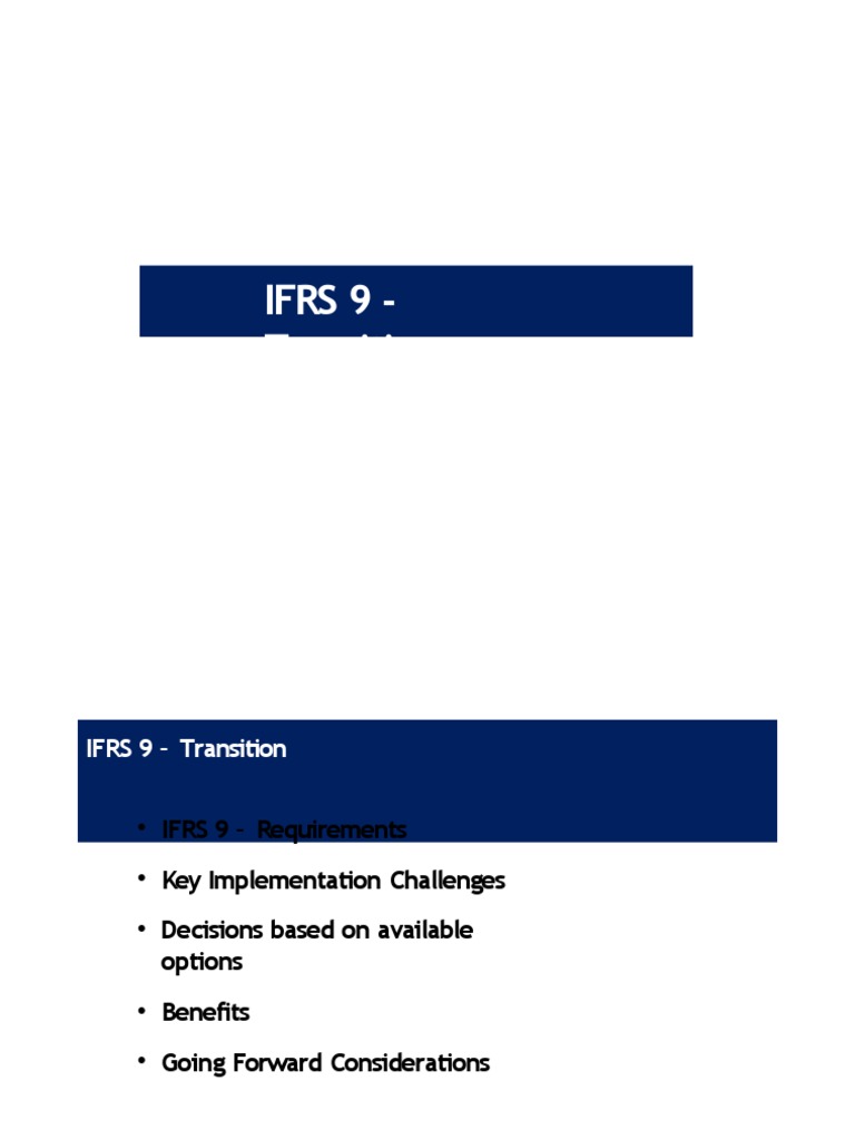 Ifrs 9 Transition | PDF | Credit | Finance & Money Management