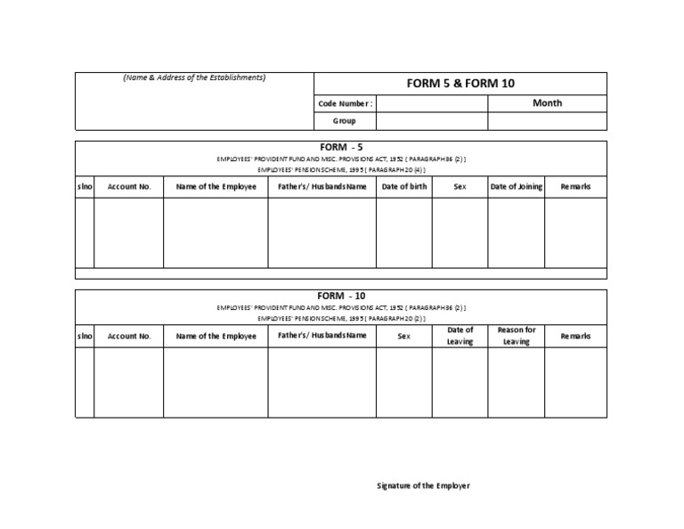 EPF - Form 5 & 10 PDF | PDF EPF - Form 5 & 10 PDF | PDF
