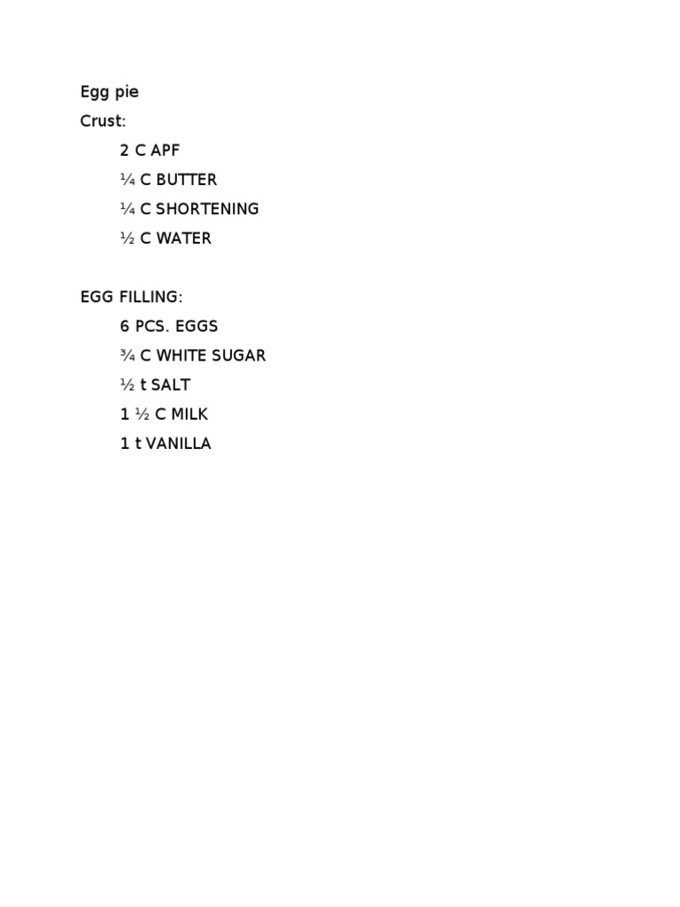 Egg Pie | PDF