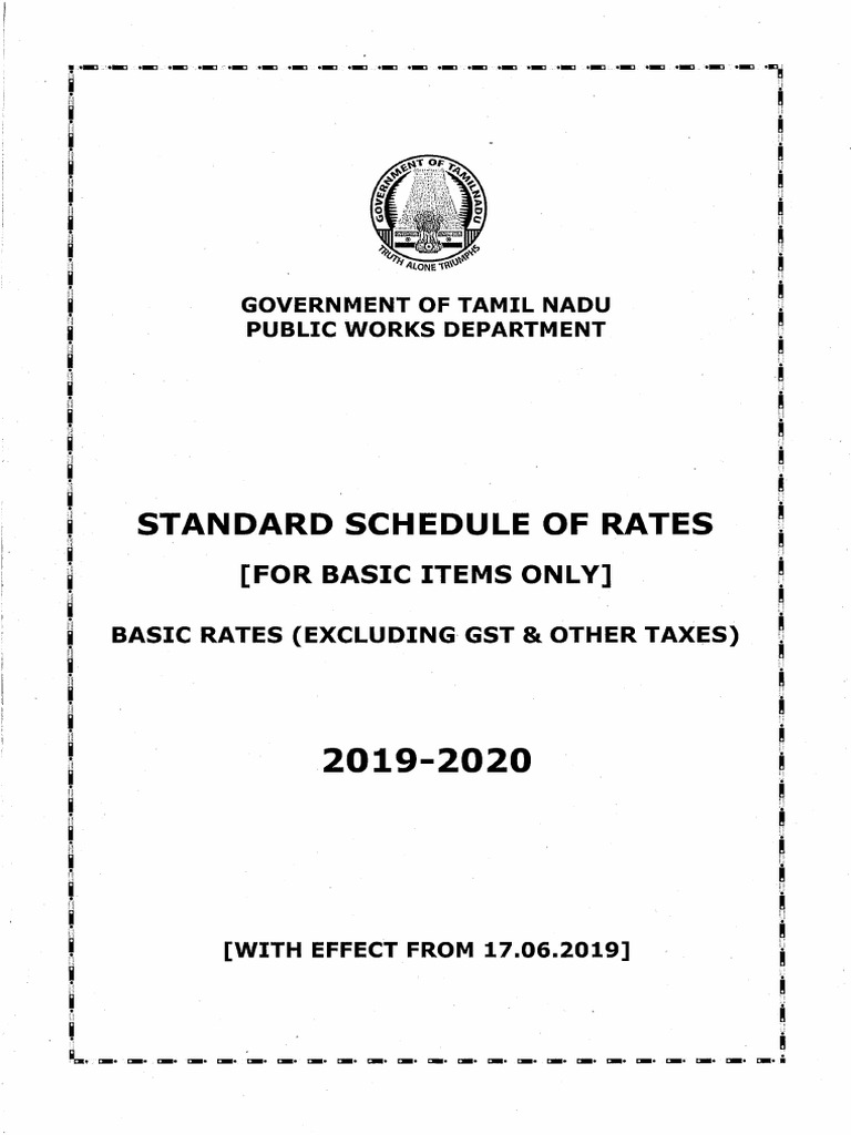 Schedule of Rate 2019-2020 PDF | PDF