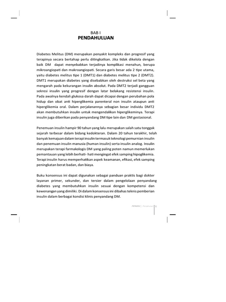 Konsensus Penggunaan Insulin - PERKENI 2015 PDF | PDF