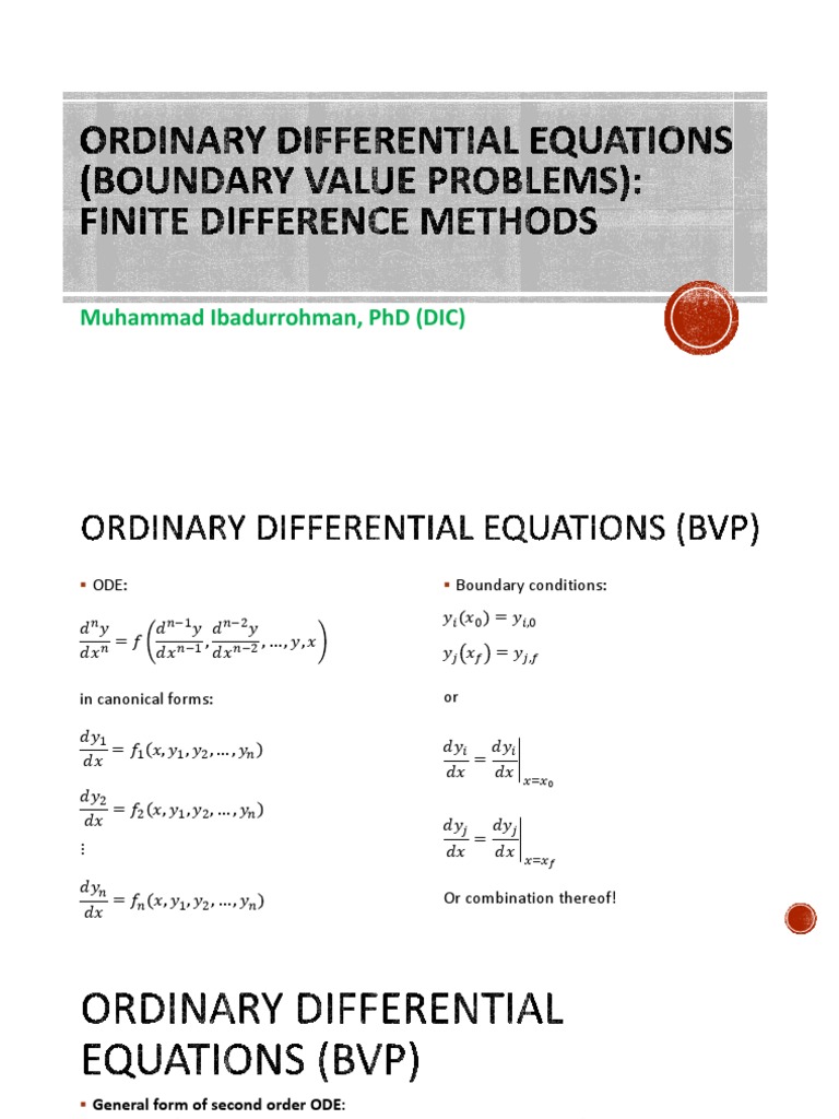 Lecture 3 - ODE (BVP) - Finite Difference | PDF | Ordinary Differential ...