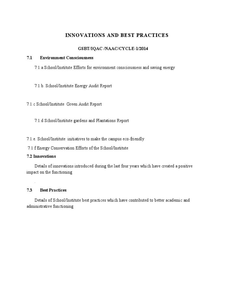 Innovations and Best Practices | PDF