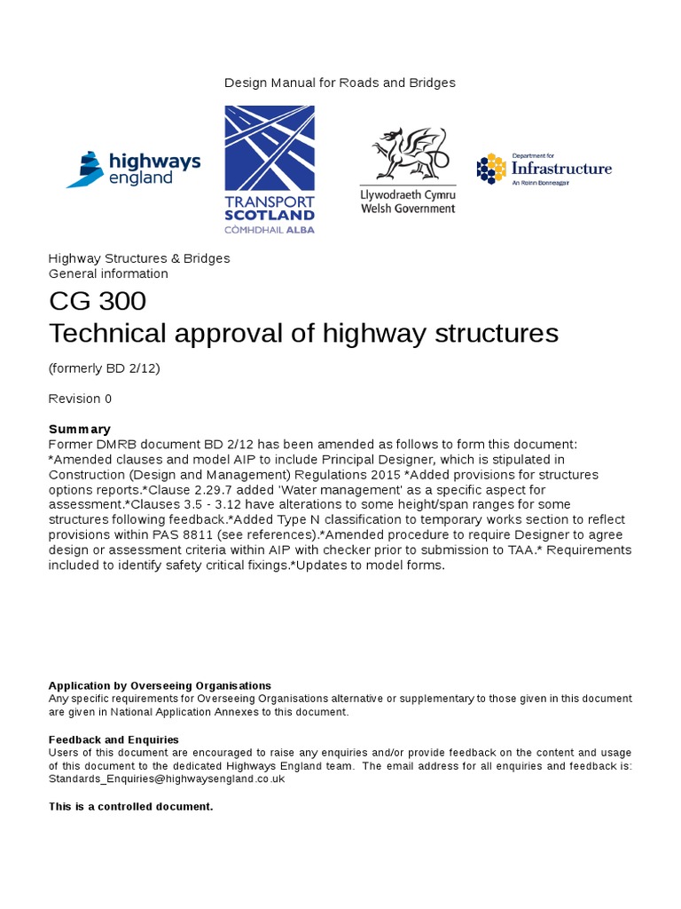 CG 300 Technical Approval of Highway Structures-Web | PDF | Regulatory ...