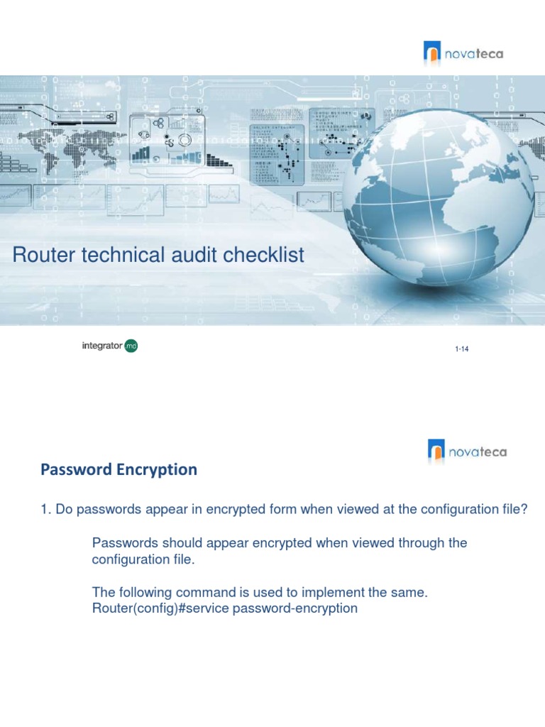 Router Technical Audit Checklist | PDF | Router (Computing) | Password