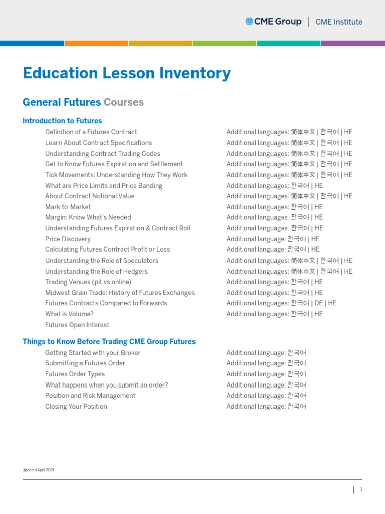 Education Lesson Inventory: Courses | PDF | Futures Contract | Greeks ...