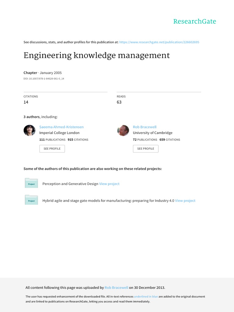 Engineering Knowledge Management PDF | PDF | Information Retrieval | Design