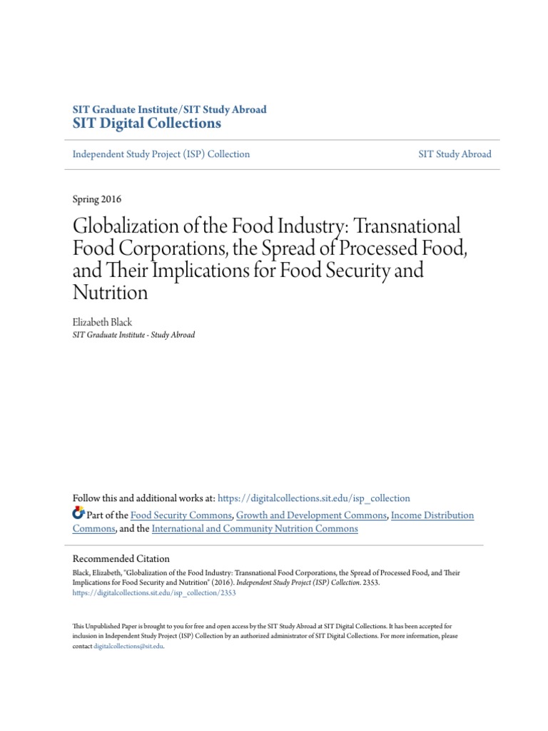 Globalization & Food Security Study | PDF | Food Security | Foods