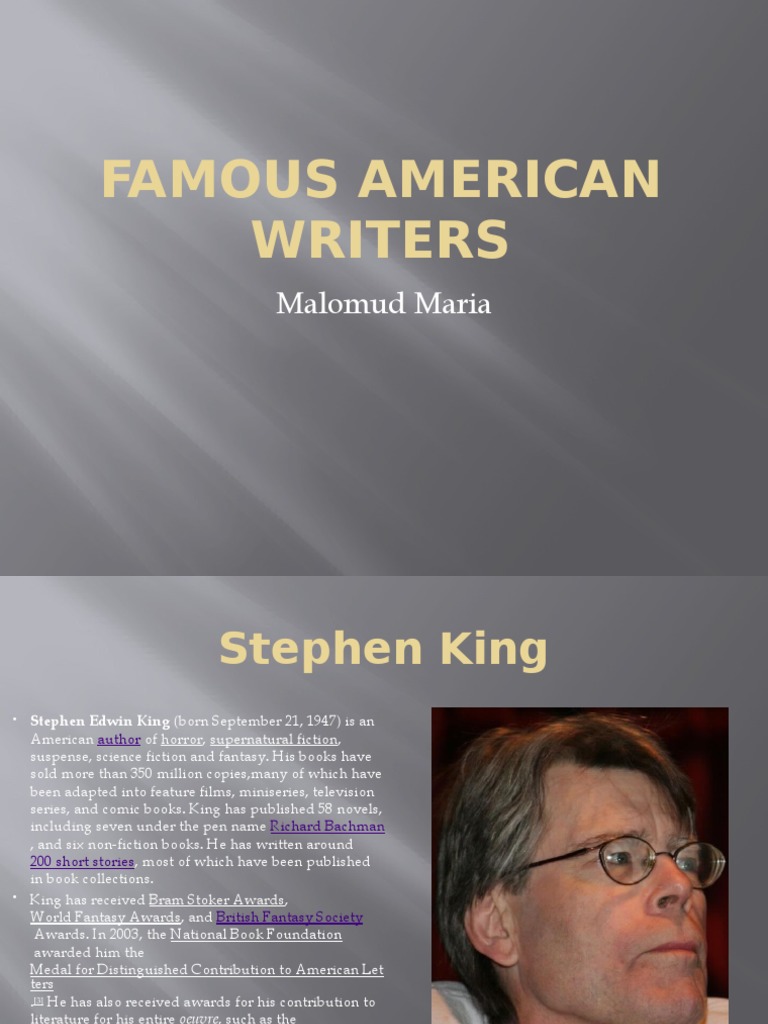 Famous American Writers | PDF | Agatha Christie | Mark Twain