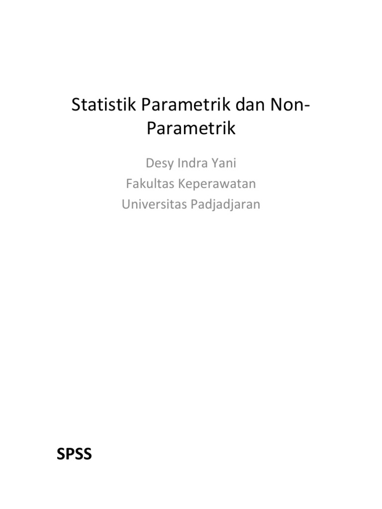 Statistik Parametrik Dan NonParametrik Desy PDF | PDF