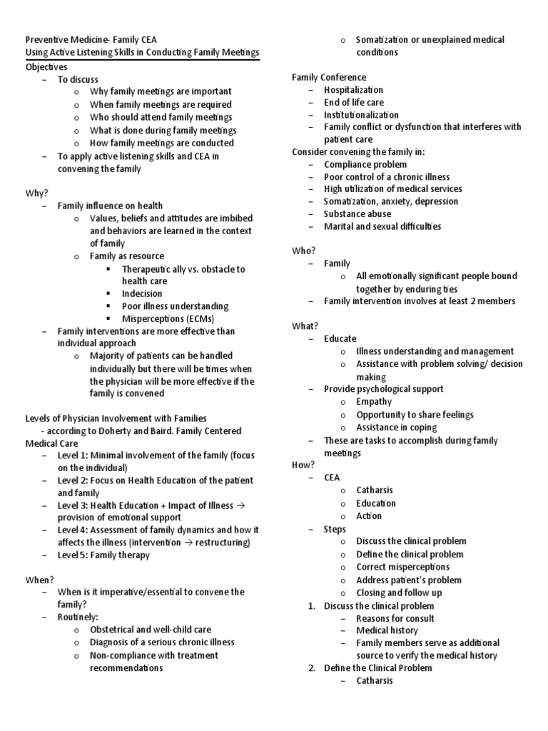 Family CEA | PDF | Therapy | Health Care
