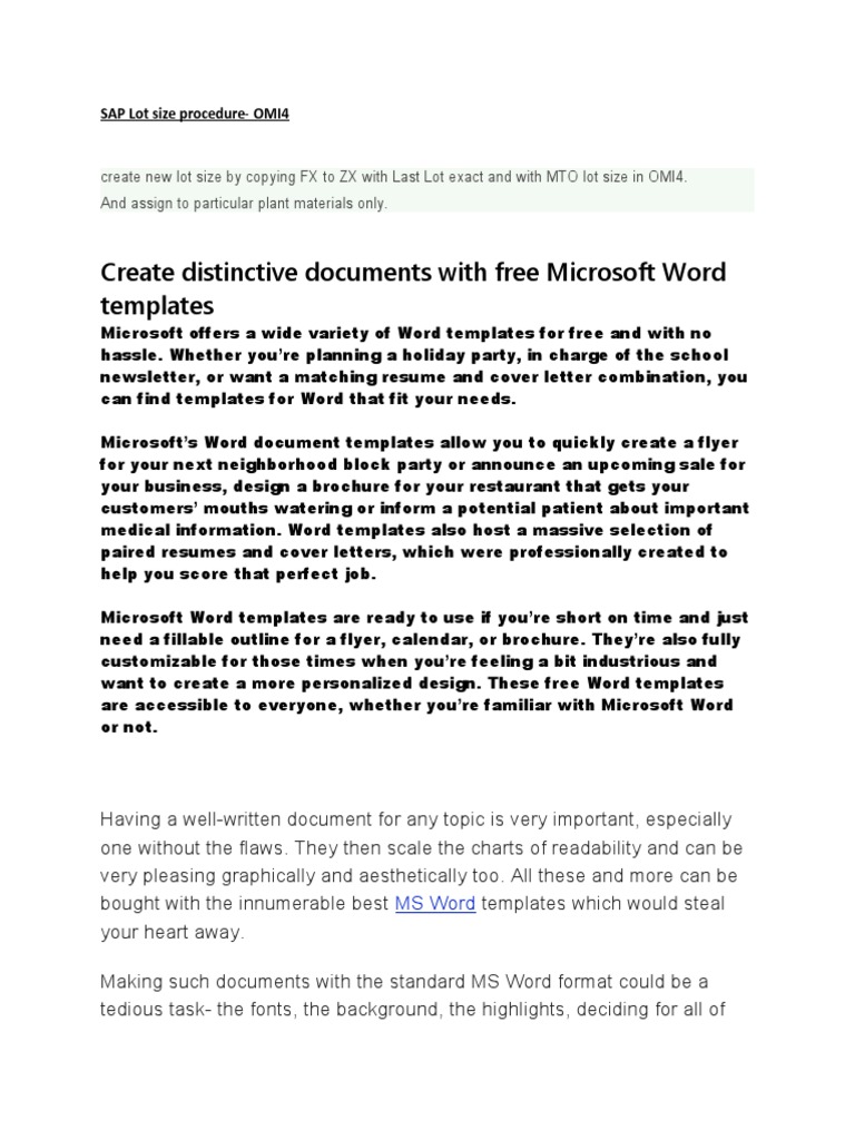 Lot Size Procedure | Download Free PDF | Pages (Word Processor ...