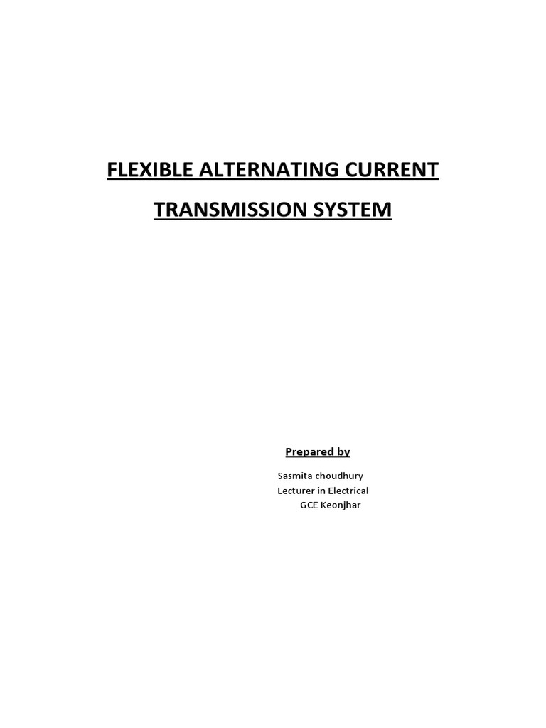 Flexible Alternating Current Transmission System | PDF | Capacitor | Ac ...